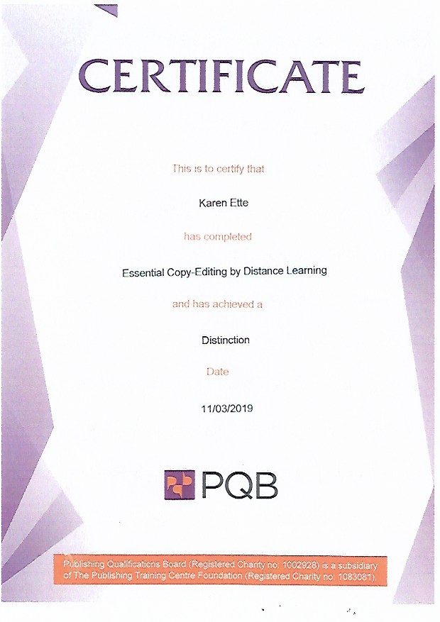 Copy-editing certificate – WiSH Editing and Proofreading